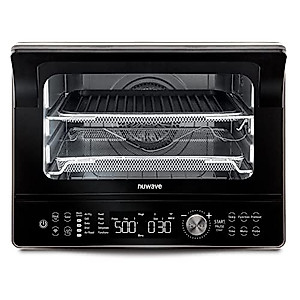 NuWave TODD ENGLISH iQ360 Digital Smart Oven, 20-in-1 Convection Infrared Grill Griddle Combo, 34-Qt Mega Capacity, 1800 Watts, Adjustable Triple Surround Heat Zones, Smart Thermometer, WIFI Enabled