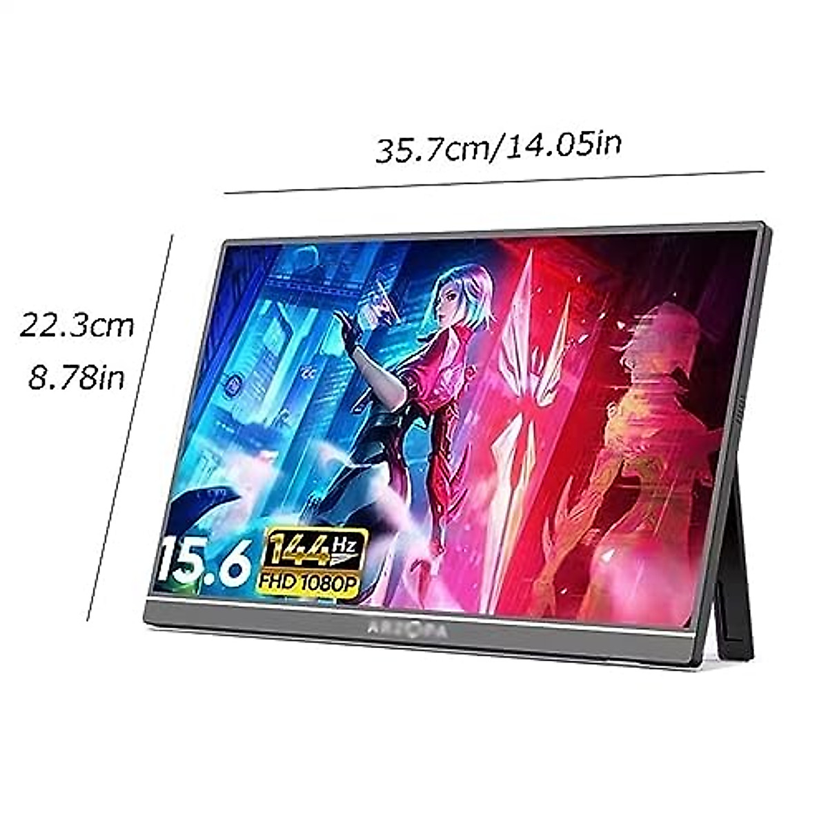 Portable Monitor for Laptop 15.6-inch IPS 144HZ Cell Phone External Screen Laptop Expansion Screen Gaming Machine Sub-Screen Multi-Function Sub-Screen Portable Monitor
