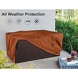 NettyPro Deck Box Cover, Outdoor Storage Box Bench Cover Rectangular, Waterproof Heavy Duty Patio Furniture Cover for Small Table Rectangle, 54 x 28 inch