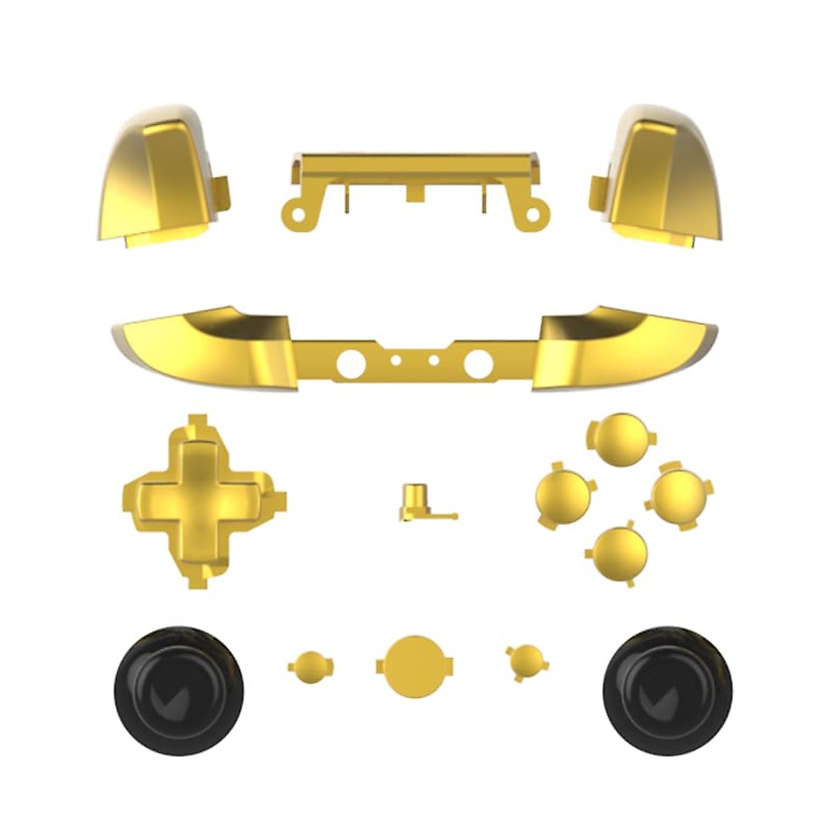 Chrome Color ABXY Dpad Triggers Full Buttons Set Mod Kits for Xbox One Slim / Xbox one S Controller with Screwdriver (Torx T6 T8) Set (Chrome Gold)