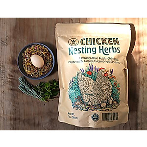 Happy Trees Chicken Nesting Herbs - 100% Natural Blend of 7 Premium Dried Herbs for Fresh Nest Box, Coop and Run - Bulk 1lb. Bag