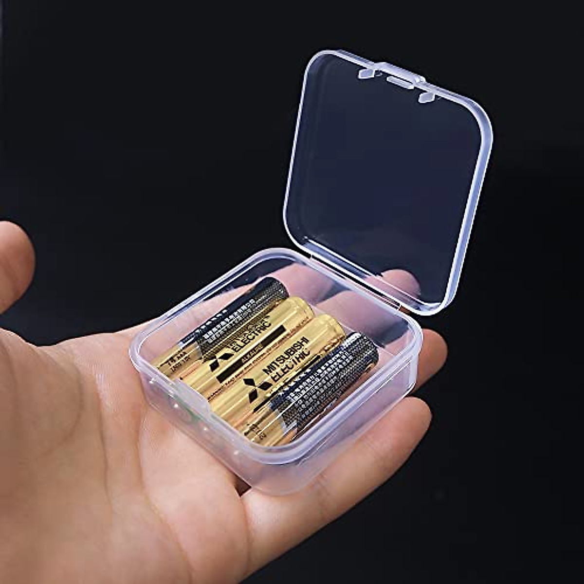 SKYVAN 12pcs Mini Clear Plastic Beads Storage Box Small Empty Organizer Box with Hinged Lid for Storage of Small Items, Jewelry,Hardware,DIY Art Craft Accessory (2.12 x 2.12 x 0.79 inch)
