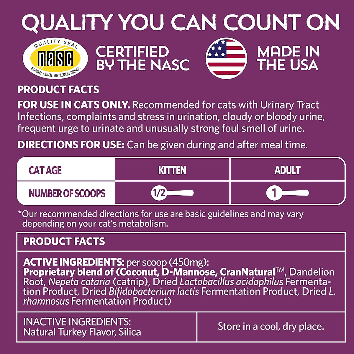 Meowbiotics Kitty P. Freely Cat Urinary Supplement, Cranberry for Cats, Cat UTI & Cat Kidney Support Powder Probiotics for Cats, Made in USA (30 Days)