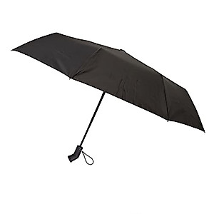 Brookstone Compact Umbrella with Flashlight for Dark Nights,Weather Resistant, Water Proof ,Light and Portable for Purse,Car,Backpack, Travel Size, Fits in Bag,Convenient & Led Flashlight, Automatic button to open and rotatable shaft handheld for easy gri
