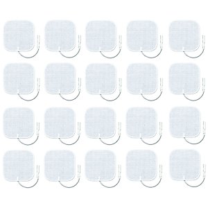 Zewa Replacement Pads Electrodes for TENS Unit, Multi-Layer Electrodes w/Double Gel Layer for Better Conductivity, 2"x2" Reusable Self Sticking Pad for Home Use, Latex Free, Made in USA - 20 Pieces