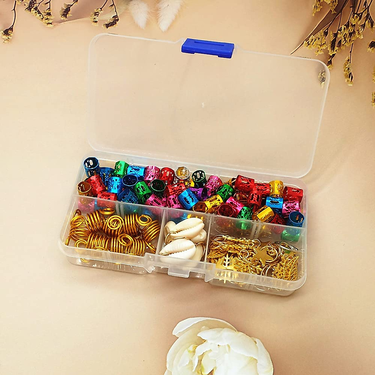 120 Pieces Hair Jewelry for Women Braids, 7 Diffent Colors Braiding Hair Rings for Braids Hair, Colorful Hair Accessories with Cute Pendant