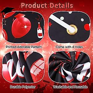 2024 Red Black Graduation Decoration Banner Red Black She Believed She Could So She Did Graduation Banner 2024 Class of Graduation Banner for Women Girls High School College Graduation 72.8x43.3 inch