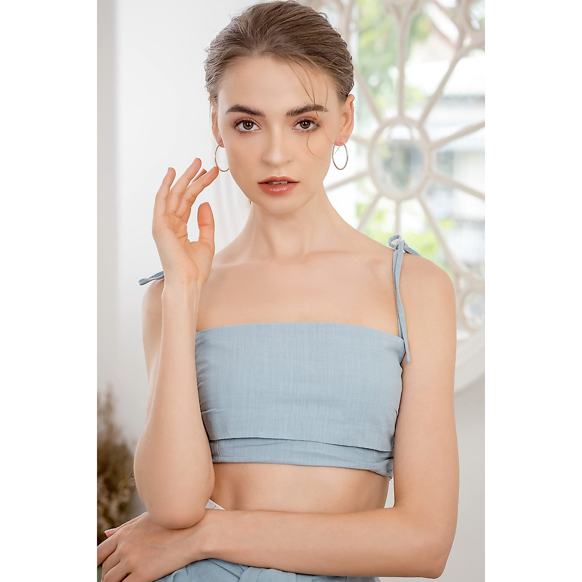 Sterling Silver Hoop Earrings, Round-tube Design, Shiny Polish Finish with Click-Top Closure, Tarnish and Nickel Free, 35mm Diameter