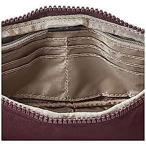 Kipling Womens Women's Emilia Wristlet, Organisational Compartments, Adjustable Strap, Zip Closure, Nylon Crossbody Bag, Dark Plum Tonal, 7.5 L x 4.125 H 1.5 D US