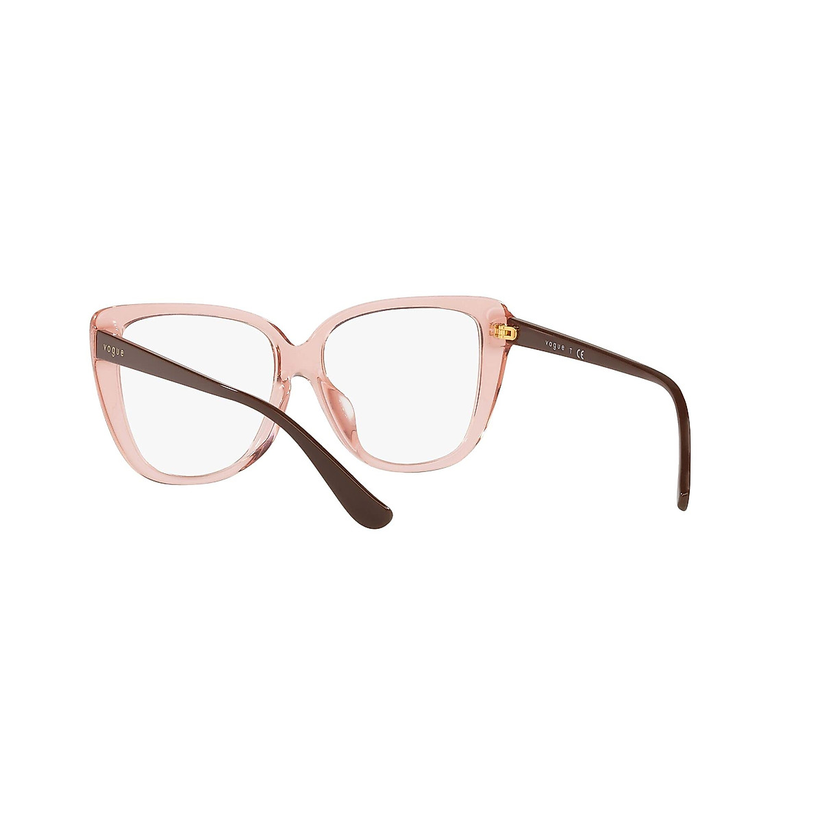 Vogue Eyewear Women's VO5413F Low Bridge Fit Butterfly Prescription Eyewear Frames, Transparent Pink/Demo Lens, 54 mm