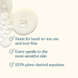 Pipette Baby Shampoo and Body Wash - Fragrance Free, Tear-Free Bath Time, Hypoallergenic, Moisturizing Plant-Derived Squalane, New Formula, 11.8 fl oz