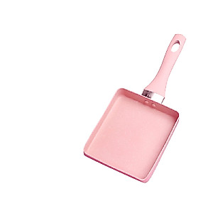 Japanese Style Frying Pan Square Maifan Stone Pot Non-stick Pan 13X18cm黑色木纹柄