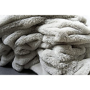 Mellowdy Faux Rabbit Fur Throw Blanket (Dark Brown, 50x60) - Plush, Luxury, Silky, Fluffy Throw for Couch, Sofa, Bed, Loveseat, Home Décor