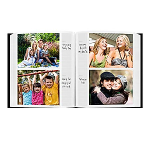 Fabric Frame Cover Photo Album 200 Pockets Hold 5x7 Photos, Deep Black