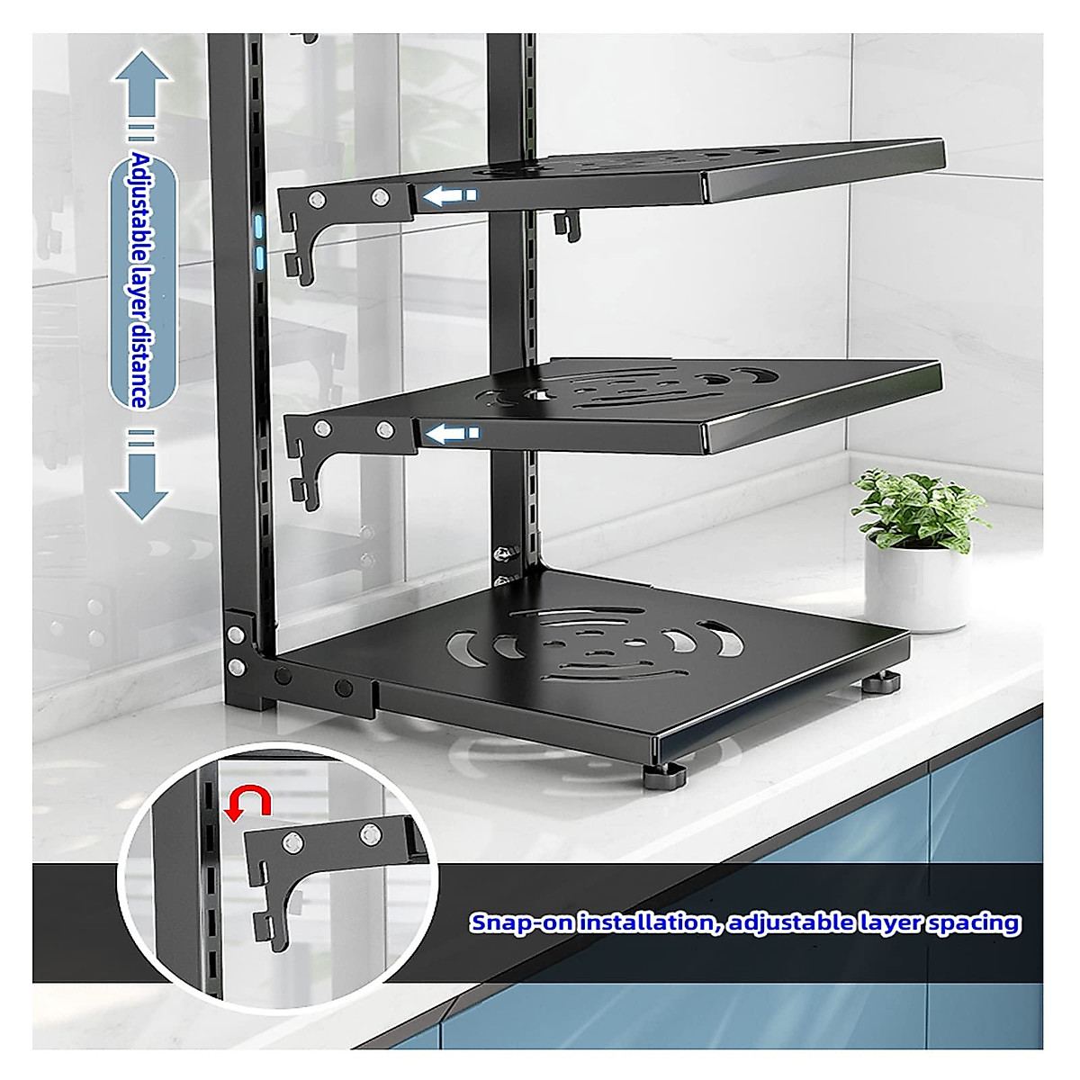 Pots And Pans Organizer for Cabinet.3-Tiers Heavy-Duty Pot and Pan Rack for Kitchen Organization, Height Adjustable and Space Saving Pot Organizer football Valentine's Day President's Day Gift