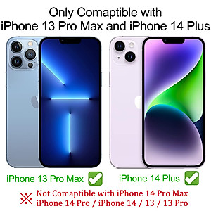 Heromiracle Compatible with iPhone 14 Plus / 13 Pro Max Screen Protector Privacy Anti-Spy Mirror Tempered Glass Colorful Anti Bluelight Film Anti-Scratch HD Clear 6.7 Inch 2 Pack (Gold)