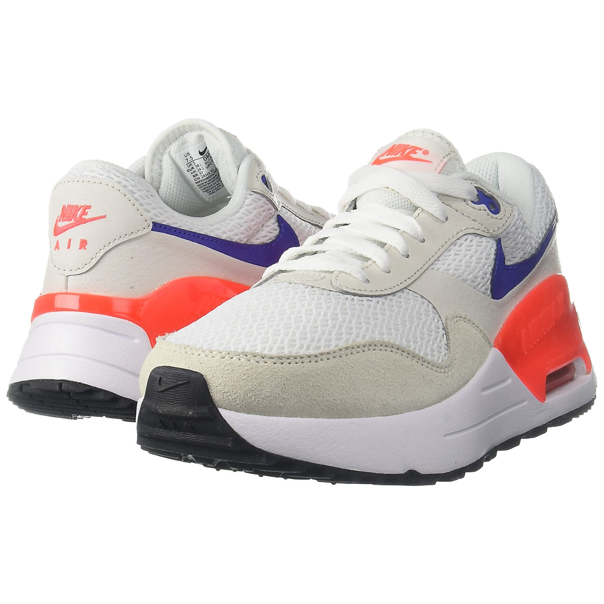 Nike Womens Air Max SYSTM Fitness Workout Running Shoes White 7.5 Medium (B,M)