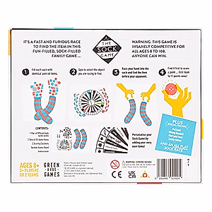 Green Brothers Games | The Sock Game | Board Game | Ages 8+ | 2+ Players | 5-30 Minutes Playing Time