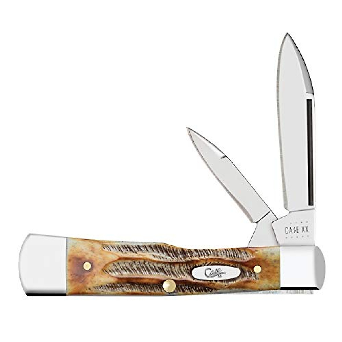 Case WR XX Pocket Knife 6.5 BoneStag Gunstock Item #65322 - (6.52130 SS) - Length Closed: 3 3/4 Inches