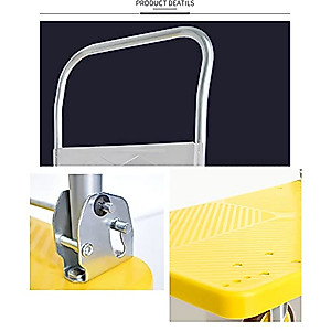 Generic Hand Trucks Folding Platform Truck Plastic Panel Push Dolly with Metal Handle 360 Degree Swivel Wheels for Indoor Floor Silent Moving Push Cart (Size : 385lb)