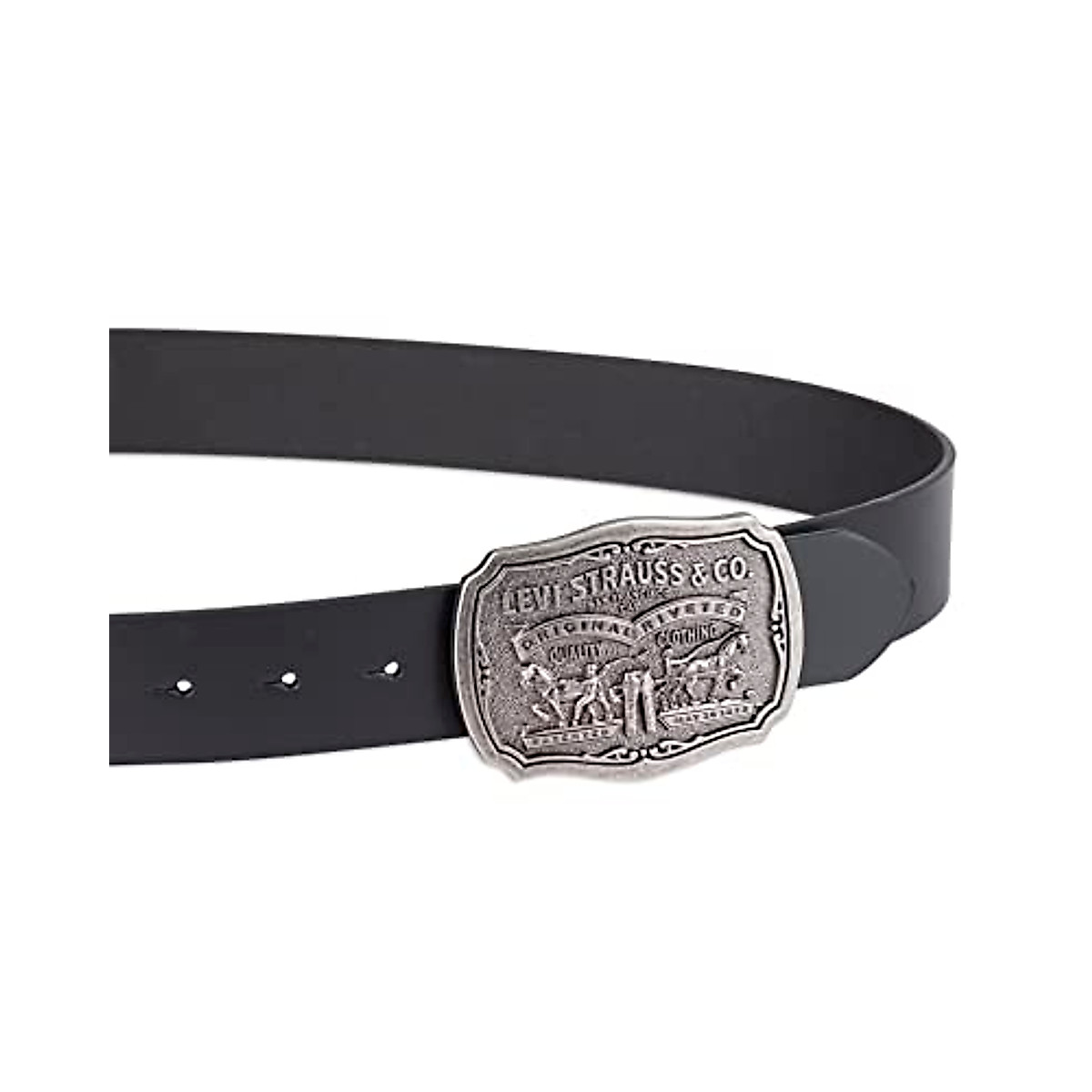 Levi's Men's Leather Belt With Antiqued Buckle,Black,34