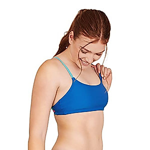 Speedo Women's Standard Swimsuit Bikini Top, Strappy Bright Cobalt, Large