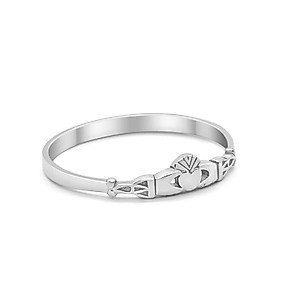 Petite Dainty 925 Sterling Silver Celtic Claddagh Ring Size-9
