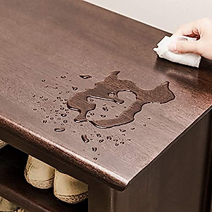 TinyTimes Shoe Bench, 3-Tier Wood Heavy Duty Shoe Rack Bench, Shoe Organizer Shelf, Ideal for Entryway, Living Room, Holds Up to 550 lbs -Drak Brown, 48"