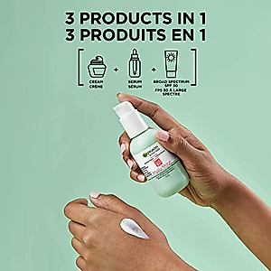 Garnier Green Labs Hyalu-Melon 3-in-1 Replumping Serum Cream with Hyaluronic Acid, 24h Moisture + Serum + SPF 30, 2.4 Fl Oz (72mL), 1 Count (Packaging May Vary)