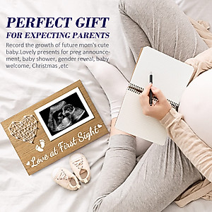 New Mom Gifts Baby Ultrasound Picture Frame Sonogram Keepsake Frame, Mothers Day Pregnancy Gifts for First Time Mom Dad, Pregnancy Announcements Gender Reveal Baby Shower Gifts Nursery Decor-4x6 Photo