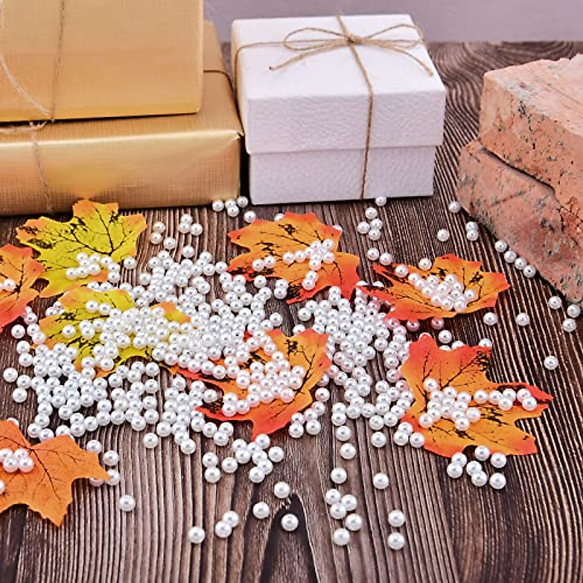 Hapeper 1000 Pack 6mm Plastic Pearl Beads, Round Artificial Pearls with Hole for DIY Craft Jewelry Making Necklace Bracelet (White)