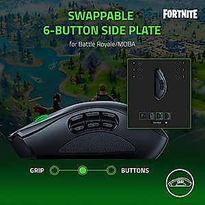 Razer Naga Pro - Modular Wireless Gaming Mouse with Interchangeable Side Panels (19 + 1 Programmable Buttons, Optical Mouse Switch, 20K DPI Focus+ Optical Sensor, 3 Swappable Side Plates) Black