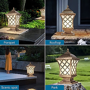 WENZIFI Outdoor Column Lights Modern Pillar Lights IP65 Waterproof Outdoor Post Lights E26 Aluminum Fence Column Lamp Fixtures for Villa Garden Park Lighting Pillar Lamps