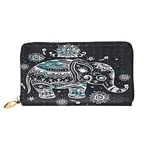 Zonking Leather Girl Zipper Wallets Elephant Clutch Coin Card Phone Purse for Women