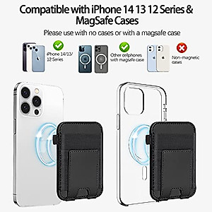 ExtreLife Magnetic Wallet, Magsafe Wallet for Apple iPhone 15/14/13/12 Series, Leather Wallet for Magsafe, Magnetic Phone Wallet for iPhone 15/14/13/12 Series, Hold 7 Cards, Black