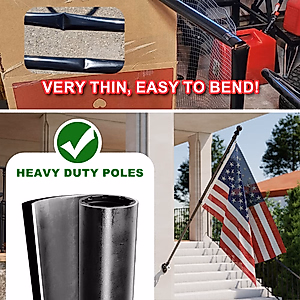 FFILY 5 FT Flag Poles for 3x5 Flags Outdoor, Flag Pole for Outside House with Tangle Free Flag Pole Rings, Heavy Duty American Flagpoles Residential kit for House, Porch