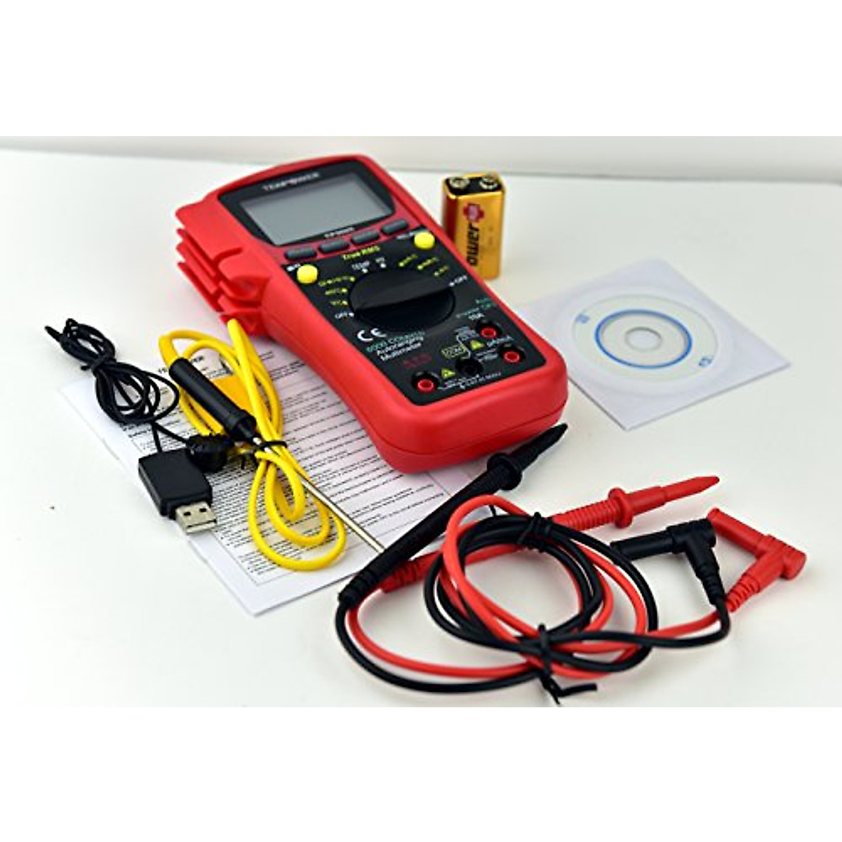 TekPower TP9605BT Auto Ranging Digital True RMS Smart Multimeter with Bluetooth & USB Connection, Free App Available for iOS and Android