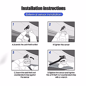 NEW CAR SOUL Bluetooth Motorcycle Tire Pressure Monitoring System with 2 External Sensors - Tire Pressure & Temperature Alarm - Wireless Motorcycle TPMS Supporting iOS and Android