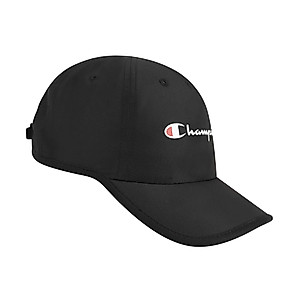 Champion unisex adult Performance Stretchfit Baseball Cap, Black/Grey, One Size US