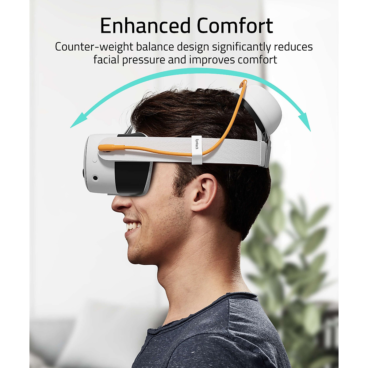 Syntech VR Battery Pack Compatible with Meta/Oculus Quest3S /3/2, 10,000mAh Power Bank Extended 6 Hours VR Game and Sport, Counter-Weight Balance & Comfort Padding, VR Accessories Fit Most Headstraps