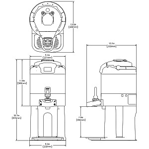 Bunn 42700.0200 TF ThermoFresh Server with Digital Sight Gauge, 1 Gallon Capacity with Base and Drip Tray