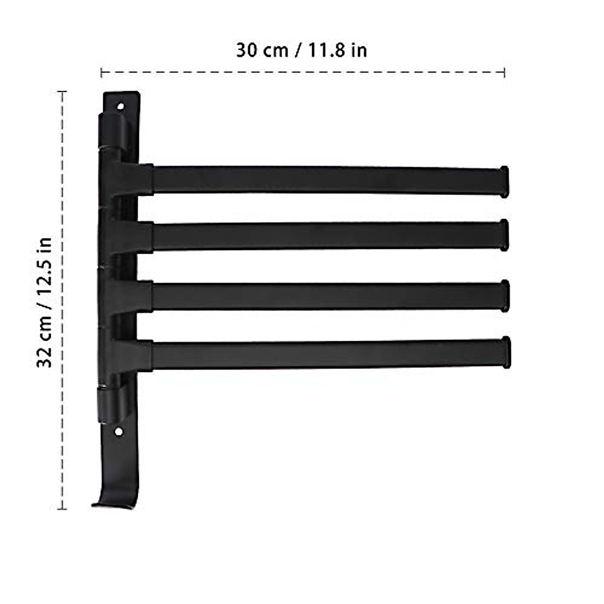 Towel Rack, Wall-Mounted Non-Perforated Bathroom Storage Rack，with 4 Arms Easy to Install, for Hanging Storage in Kitchen or Bathroom