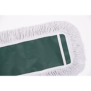 Qipeng 36"" Industrial-Grade Cotton Dust Mop Head Refills, Perfect Replacement for Busy Home, Gym, Commercial Spaces, Heavy-Duty Mop for Janitorial & Housekeeping Needs - 2 Pack (White)