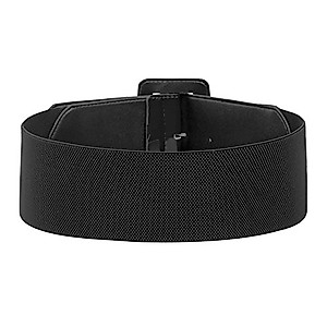 GRACE KARIN Women's Stretchy Belt 1950s 3 Inch Wide Elastic Belts Black M