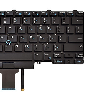 SUNMALL Backlit Keyboard Replacement Compatible with Dell Education（Latitude ） E5450 E5470 E5480 E7450 P40G E7470 E7480,Latitude 14 5480 5488 5490 5491 7480 7490 with Pointer US Layout