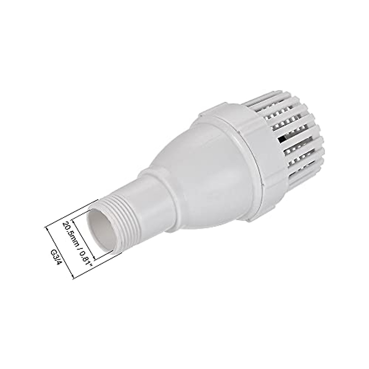 uxcell Foot Valve, G3/4 Thread Filter Strainer Check Valve for Home Garden Water Well Pump Pool, PVC, White Pack of 2