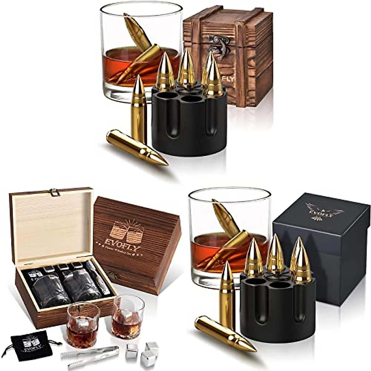 Gifts for Men Dad, Christmas Stocking Stuffers, Whiskey Stones,Unique Anniversary Wedding Retirement Gift Ideas for Couple Dad Husband Boyfriend Him Grandpa