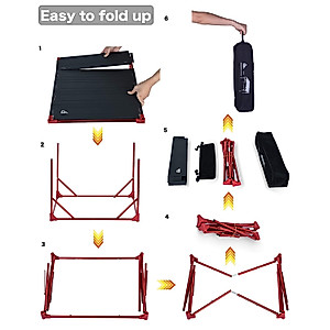 iClimb 2 Extendable Folding Table and 1 Pack Connecting Plates and 2 Lantern Hanger Bundle, Ultralight Compact for Many People Camping Backpacking Beach Concert BBQ Party