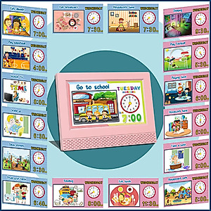 Kids Digital Alarm Clock Colorful, 7" Large LED Time Display Children's Sleep Trainer, Eye-Caring Digital Clock for Girls Boys Bedrooms Bedside, 17 Alarm Clock Settings Easy to Use Kids Birthday Gift