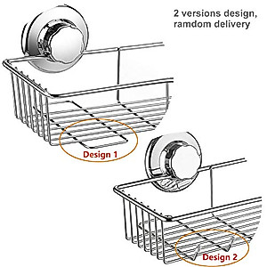ARCCI Powerful Suction Cup Shower Caddy, Bath Shelf Storage Combo Organizer Basket for Bathroom & Kitchen, Rustproof Stainless Steel